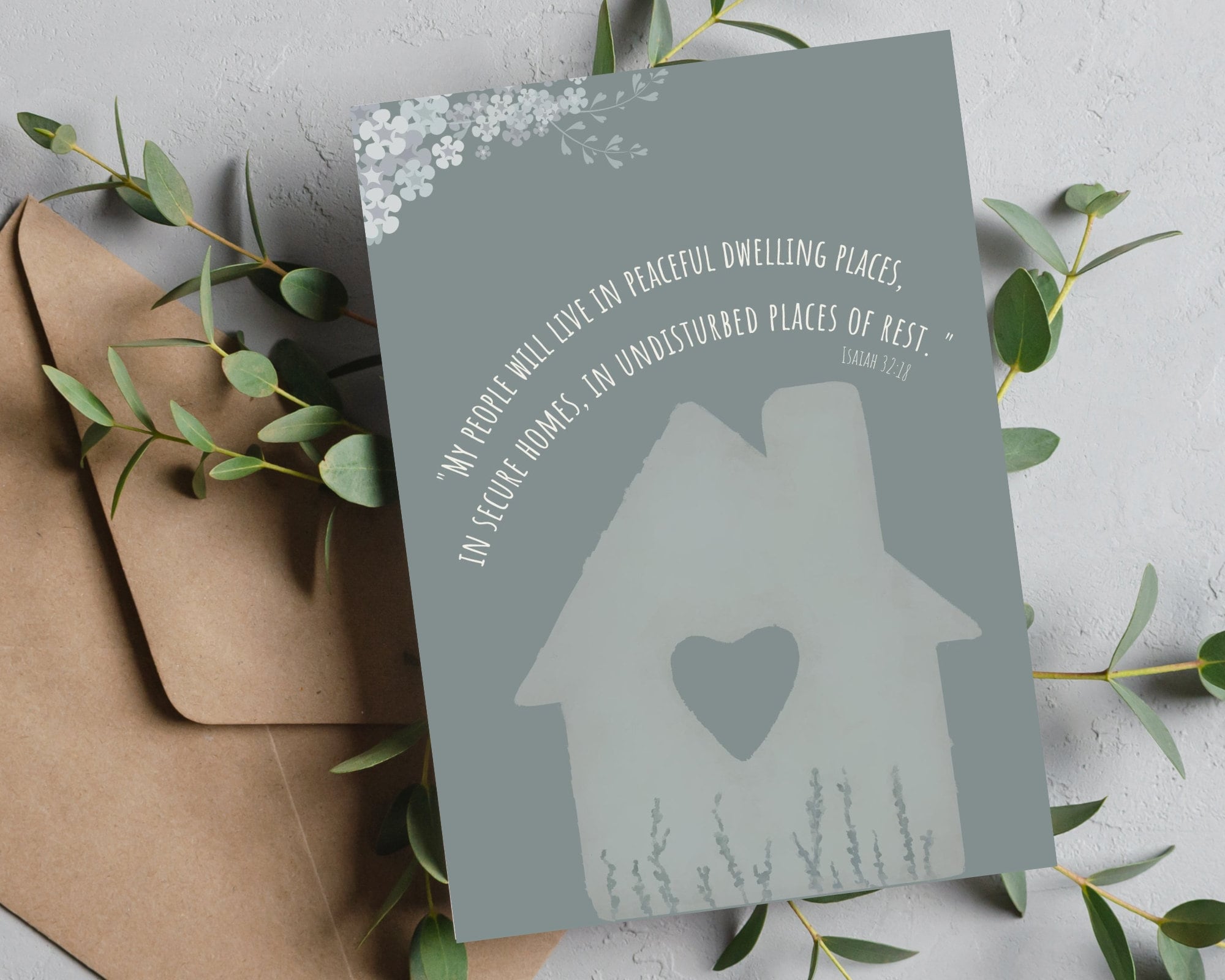 Printable Housewarming Blessing Card, Isaiah 32:18 My People Will Live ...