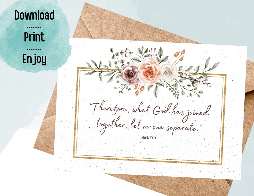 Printable Christian Wedding Engagement Greeting Card Bible - Etsy