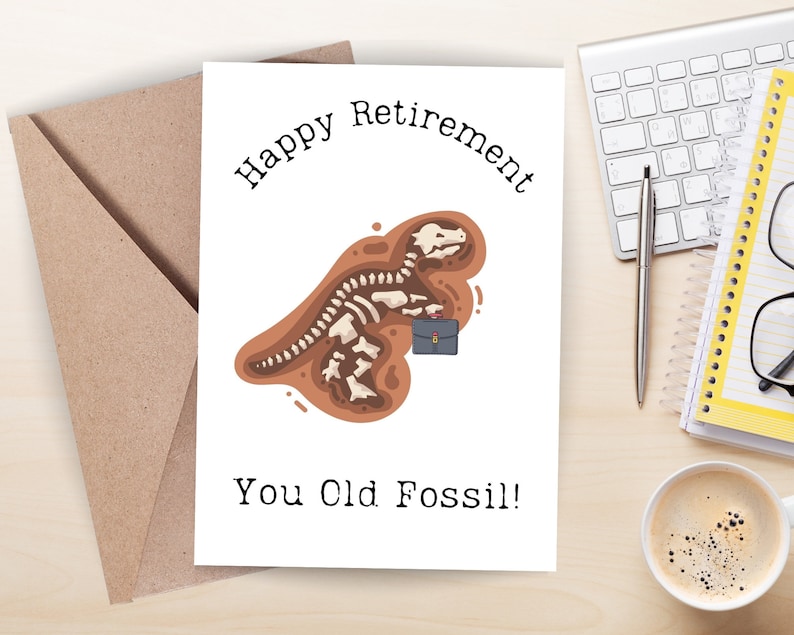 Printable Happy Retirement You Old Fossil, Funny Retirement Card for ...