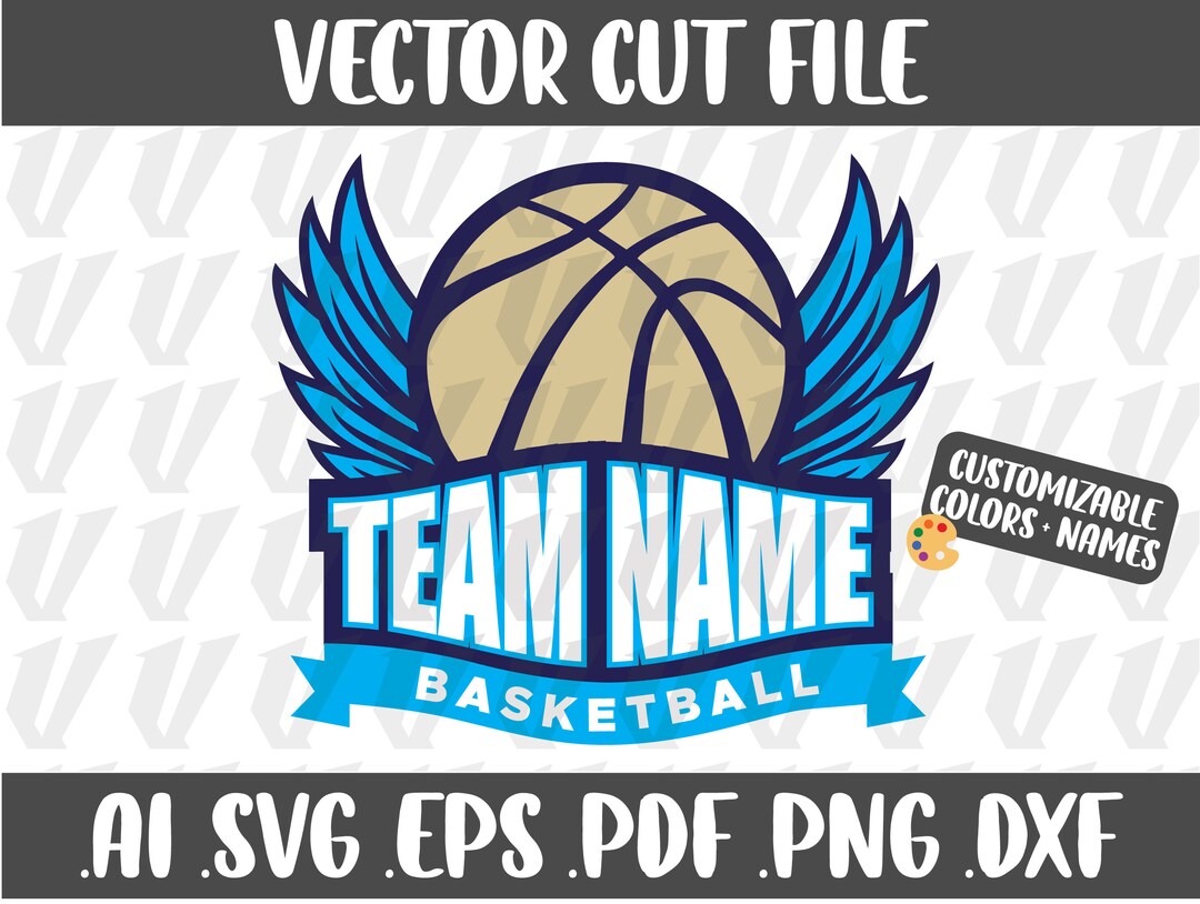Basketball Team Logo SVG Wings Shirt Design DIY Download File Sports ...