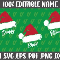 Red Glitter Santa Hat SVG and PNG, Christmas Layered Cut File (digital ...