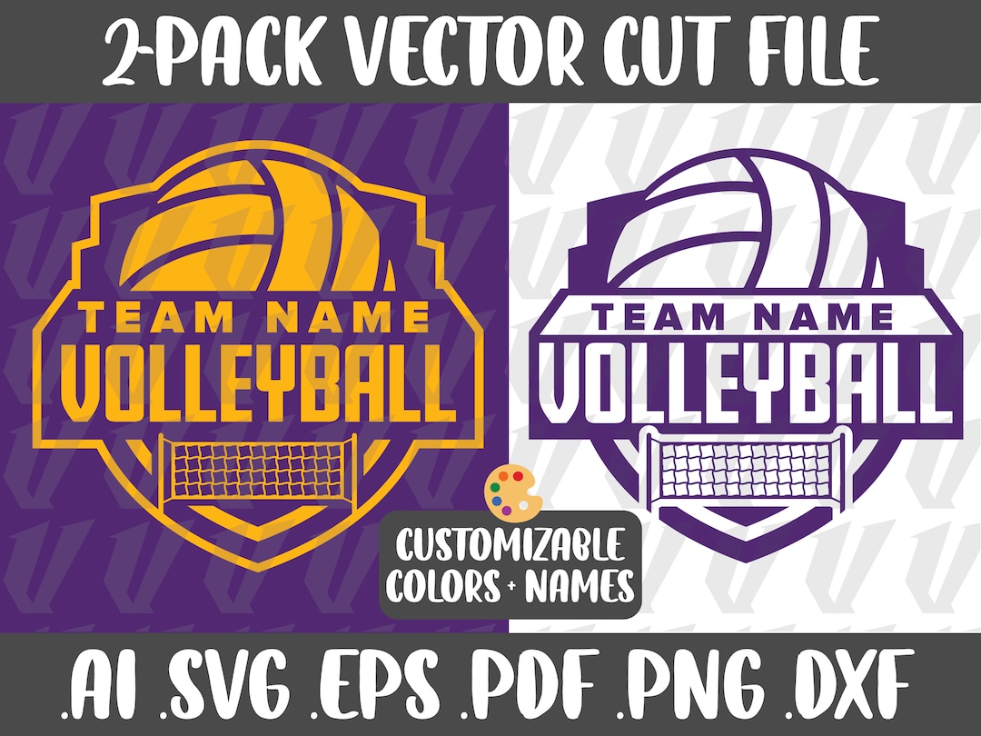 Volleyball Team Badge SVG: Customizable Cut File (digital Download) - Etsy