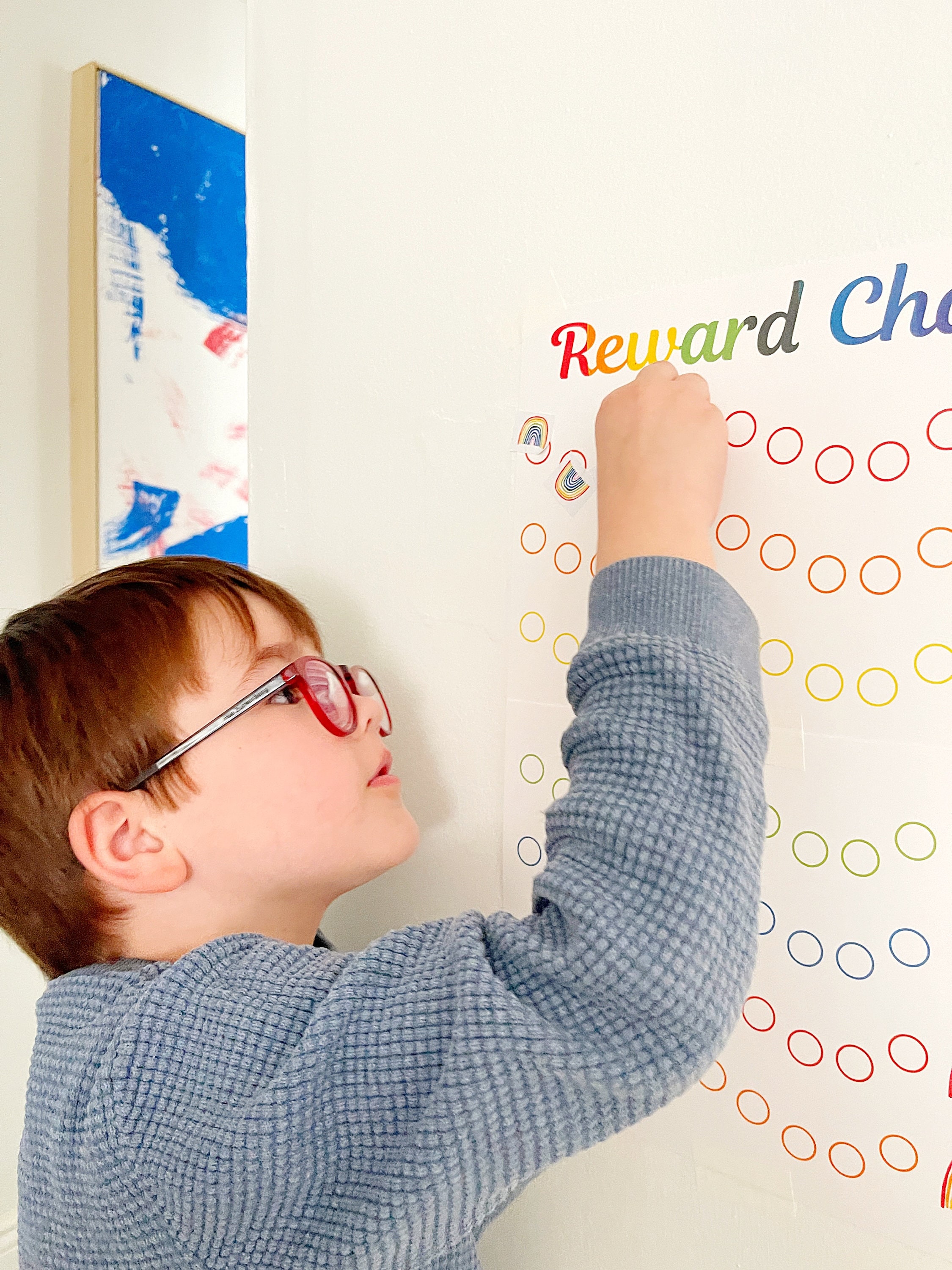Rainbow Reward Chart With Rainbow Stickers! - Etsy