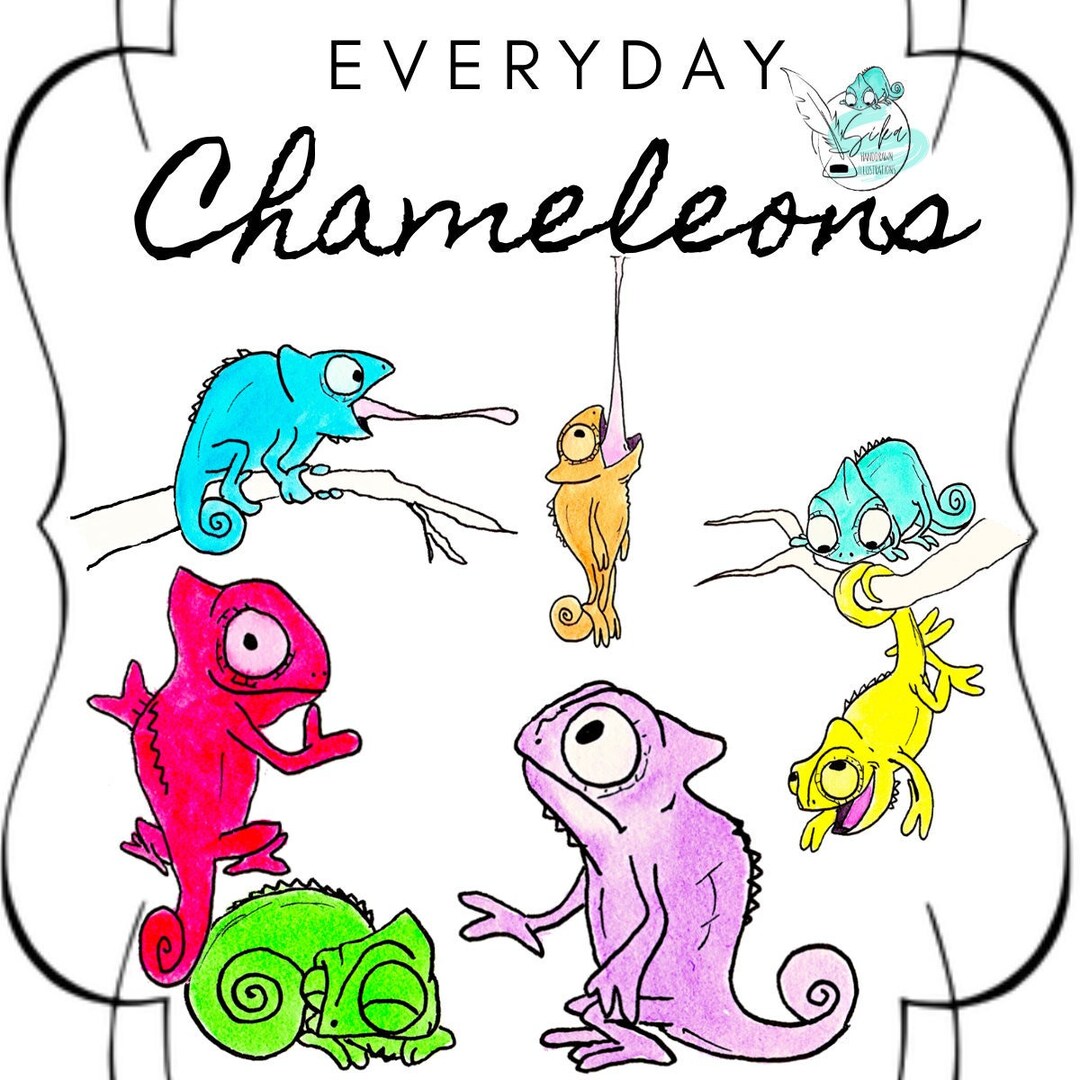 Watercolor Chameleon Clipart-instant Download-png-commercial Use - Etsy