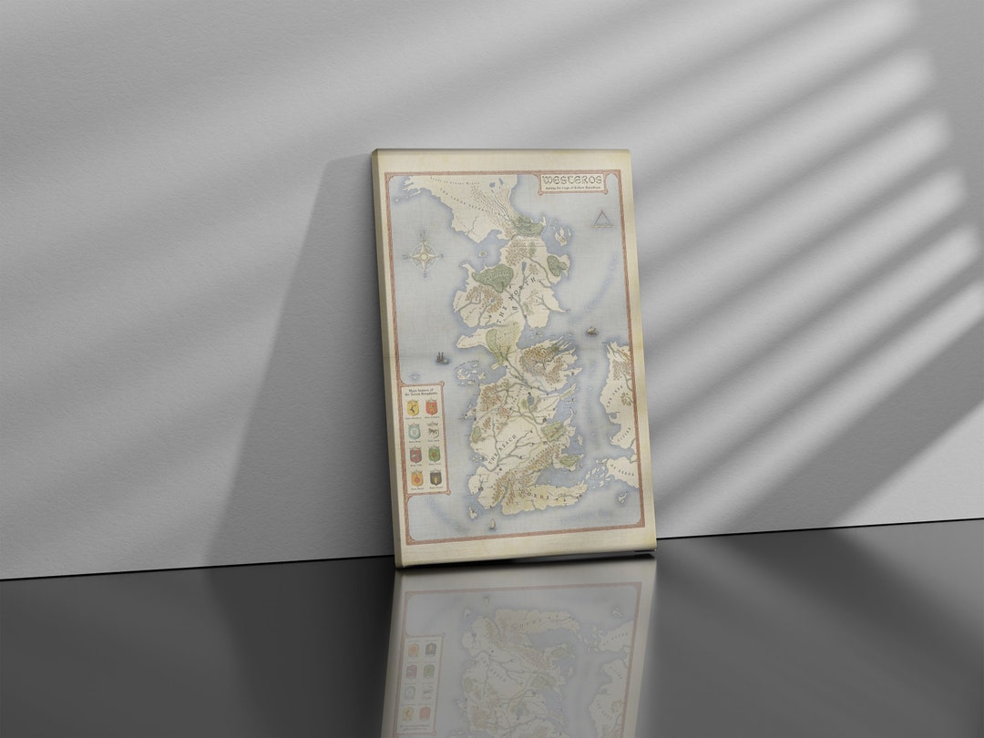 Got Map Westeros Map Got Guide Map Canvas Cinema Canvas - Etsy