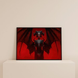 Lilith Diablo 4 Art Diablo IV Lilith Canvas Diablo 4 Game - Etsy