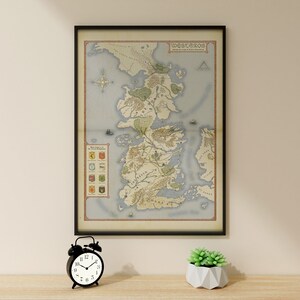 Got Map Westeros Map Got Guide Map Canvas Cinema Canvas - Etsy