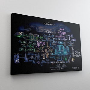 Hollow Knight Map Art, Hollow Knight World Map Canvas, Hollow Knight ...