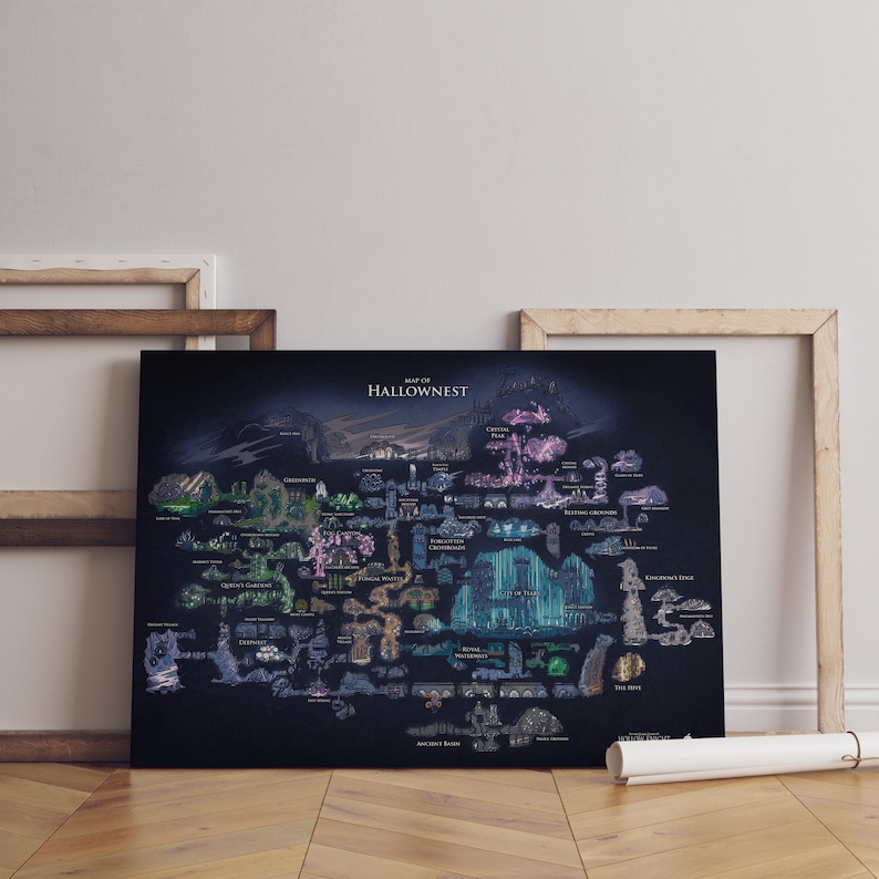 Hollow Knight Map Art Hollow Knight World Map Canvas Hollow - Etsy