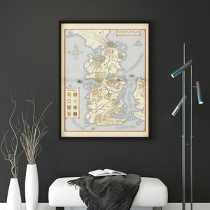 Got Map Westeros Map Got Guide Map Canvas Cinema Canvas - Etsy
