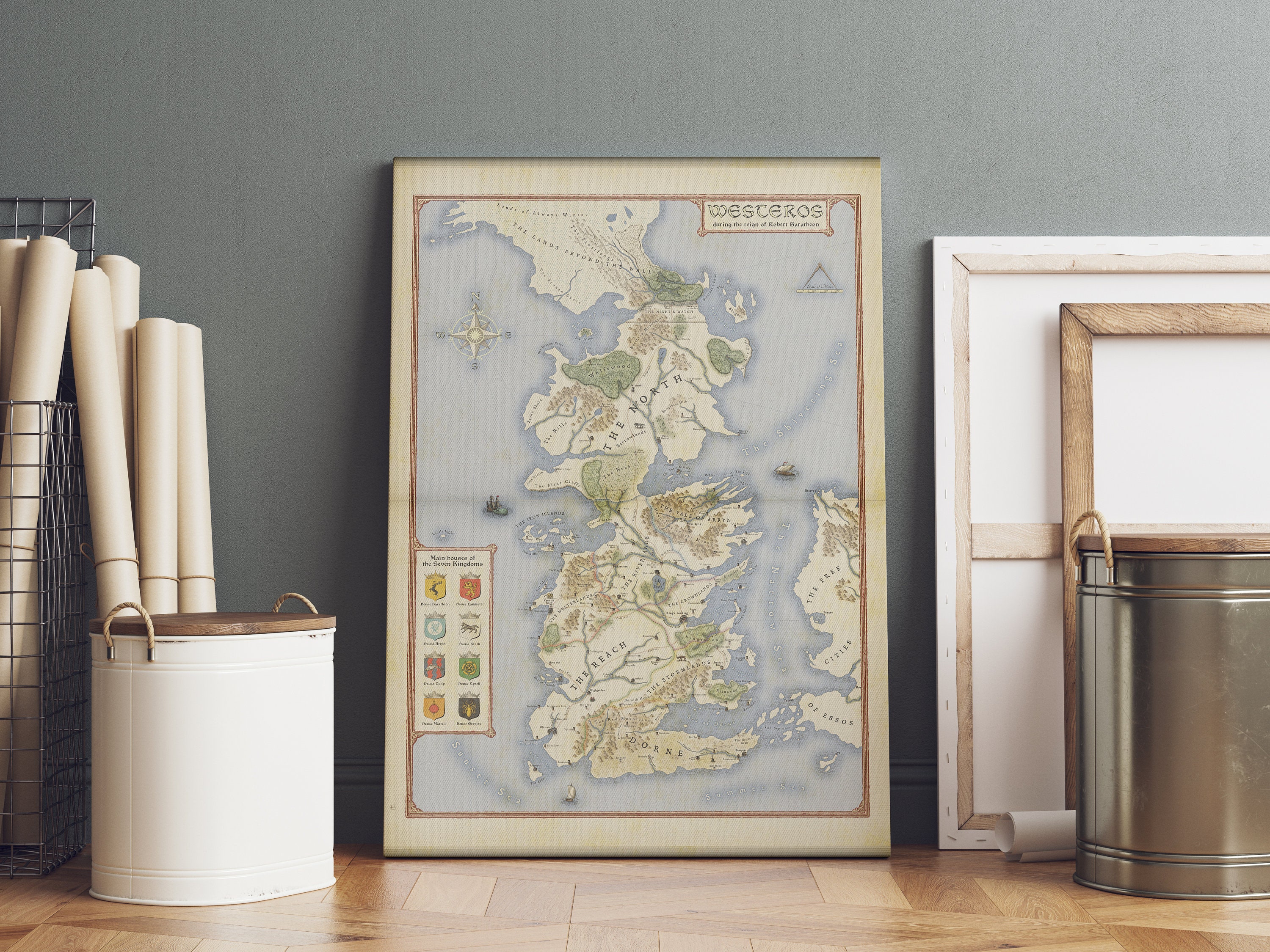 Got Map Westeros Map Got Guide Map Canvas Cinema Canvas - Etsy Canada