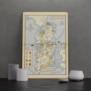 Got Map Westeros Map Got Guide Map Canvas Cinema Canvas - Etsy