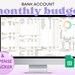 Monthly BANK ACCOUNT Budget Expense Tracker Google Sheets Spreadsheet ...