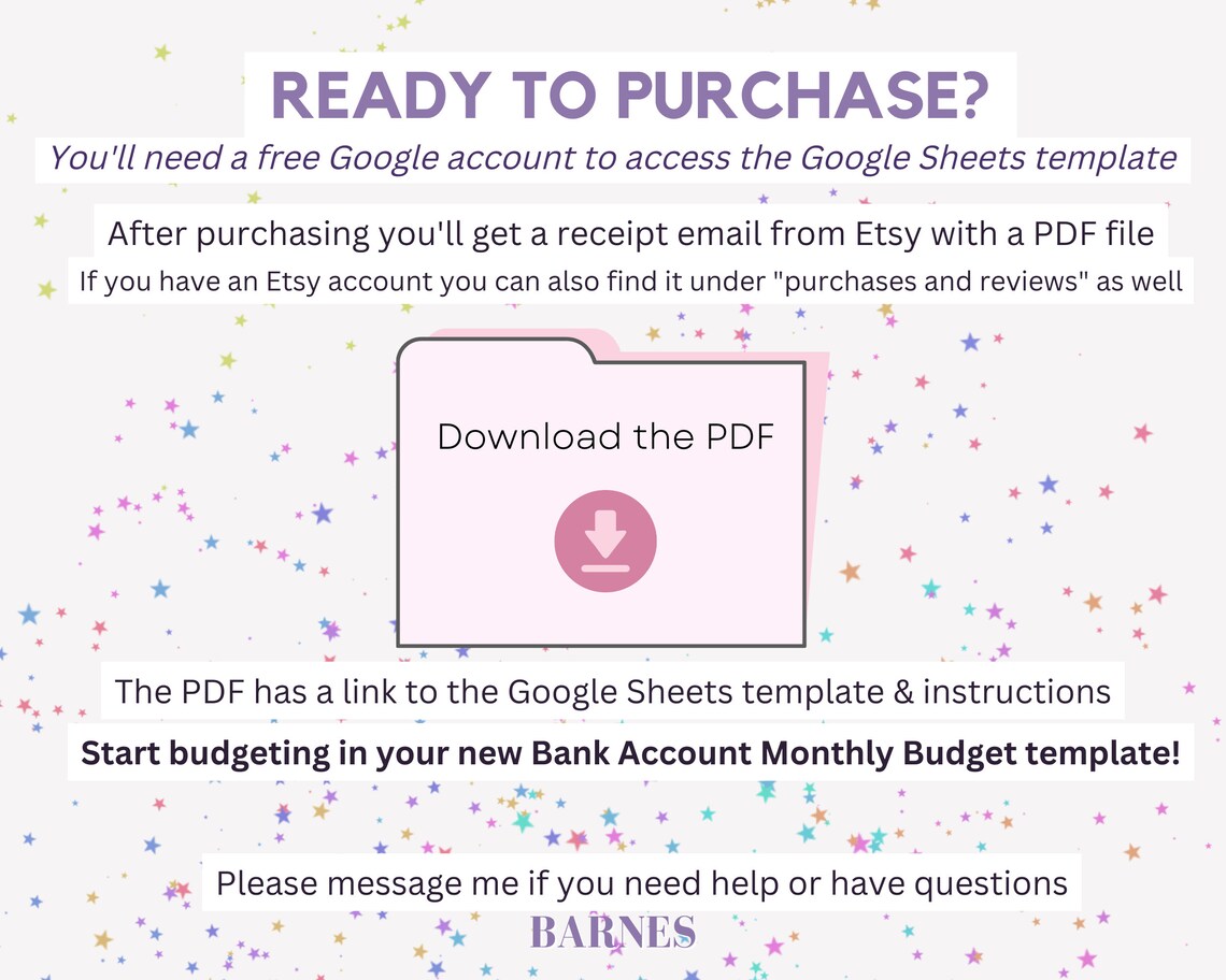 Monthly BANK ACCOUNT Budget Expense Tracker Google Sheets Spreadsheet ...