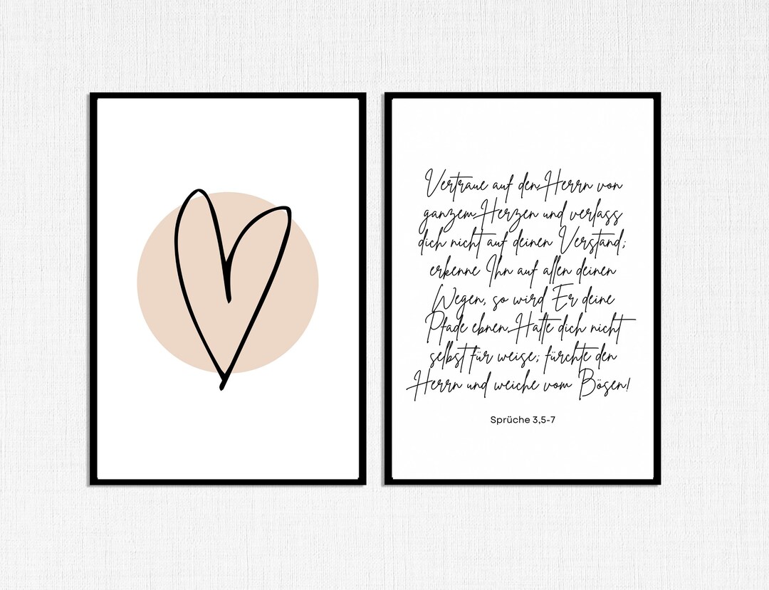 Bible Verse Poster Set With Minimalist Drawing Christian A4 Boho Wall ...
