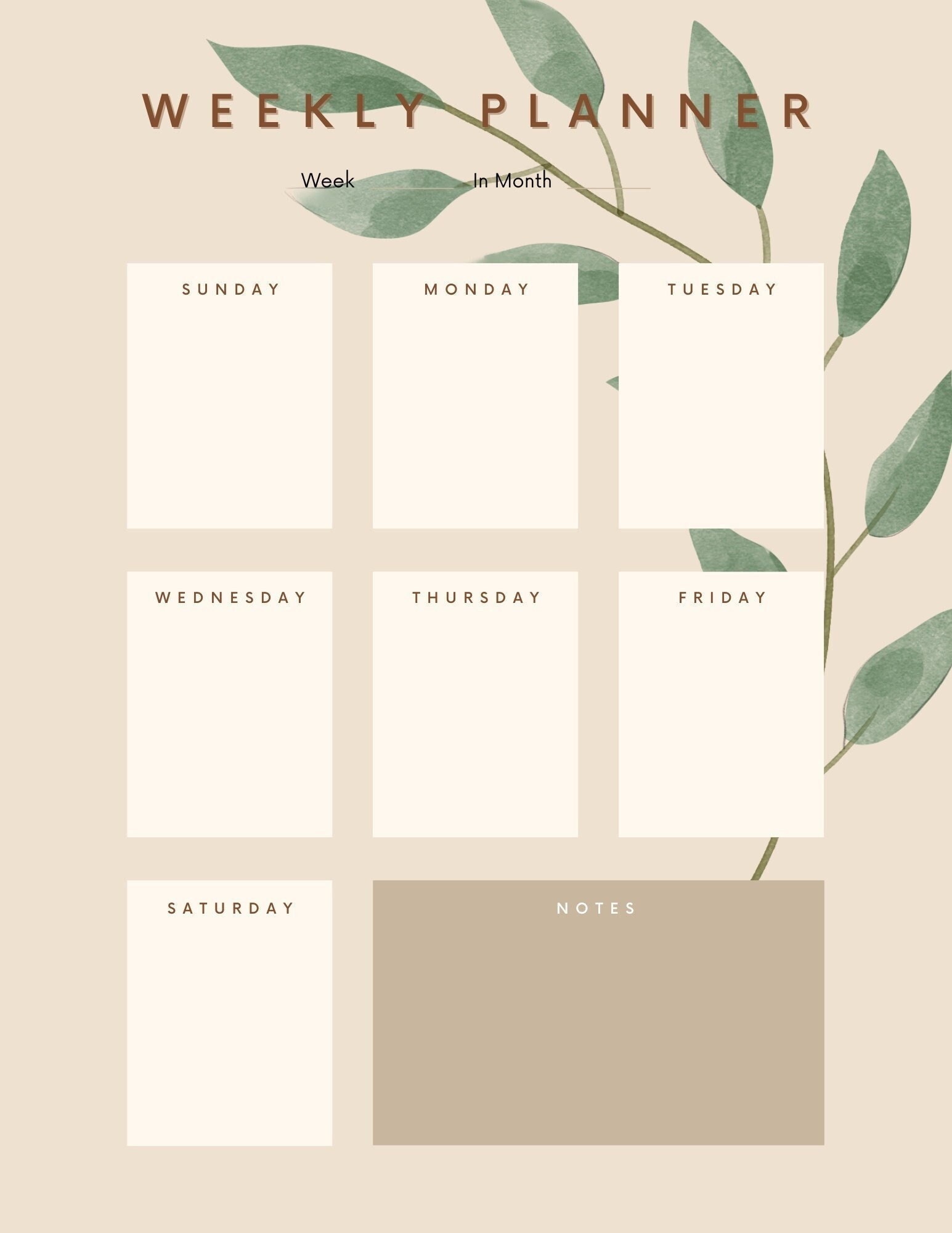 Boho Style Weekly Planner - Etsy