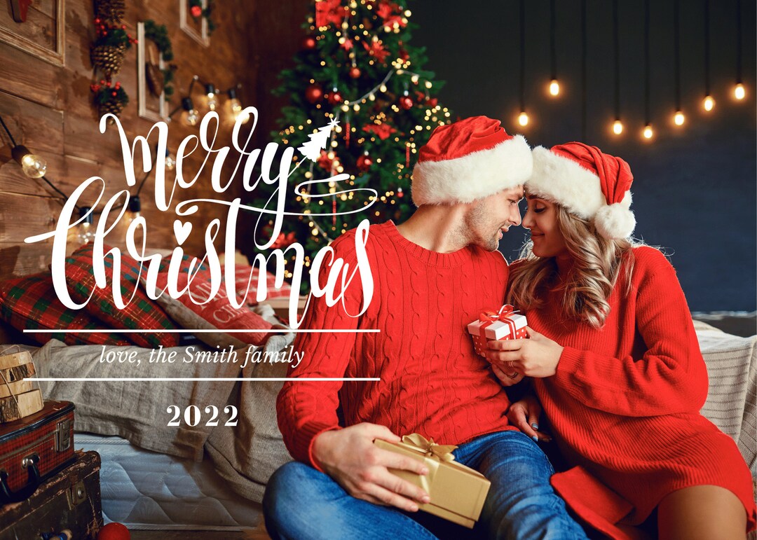 Christmas Card Canva Template | 7x5in Christmas Card Template | Canva ...