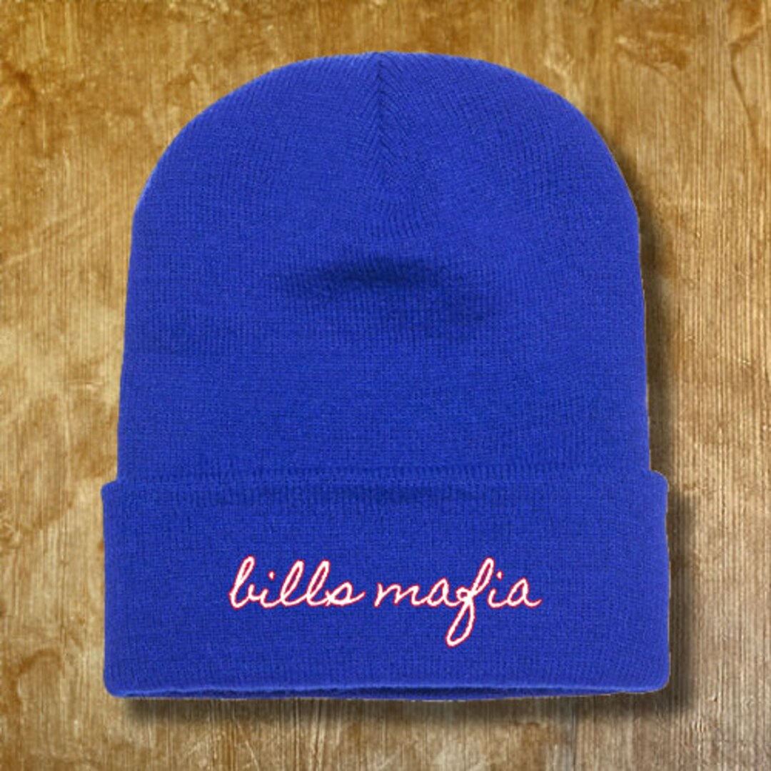 Embroidered 'bills Mafia' Buffalo Winter Beanie Hat Warm, Soft, Knitted ...
