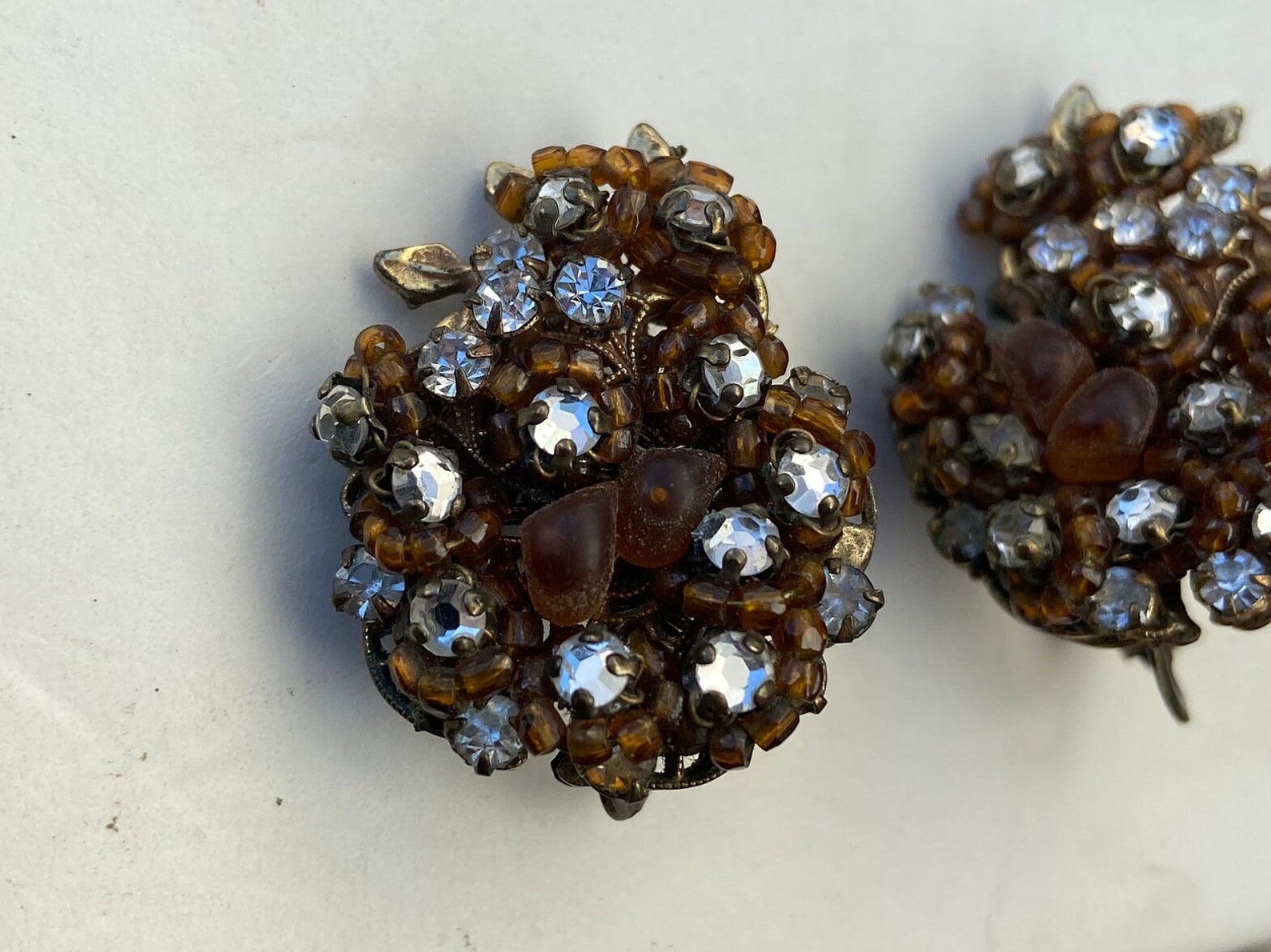 Vintage Rare 1950s Robert Crystal Clip-on Earrings - Elegant Retro ...