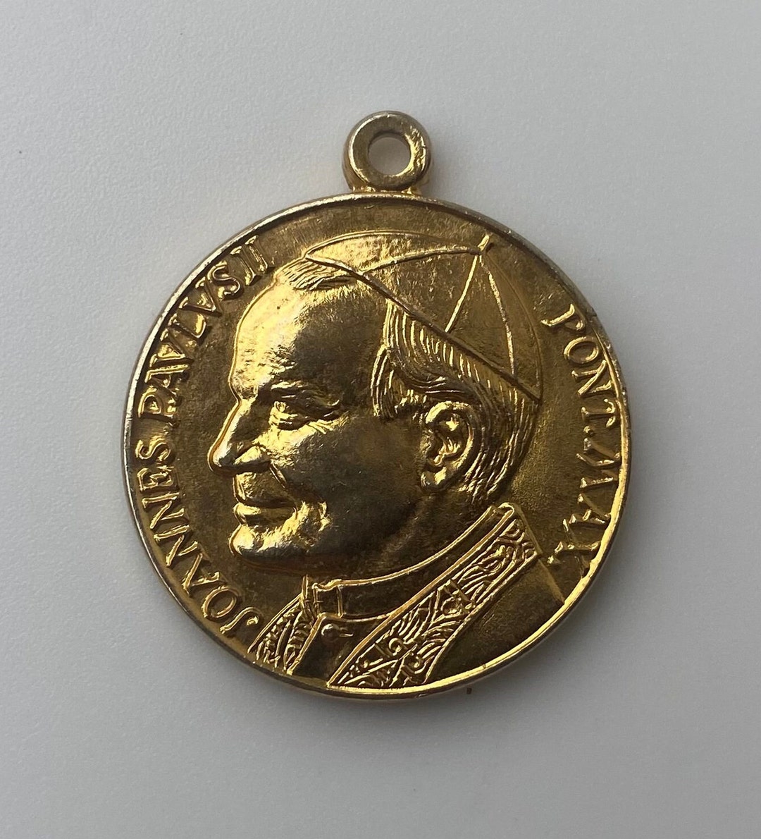 Vintage Catholic Pope John Paul II Medal Gold Tone Pendant - Etsy