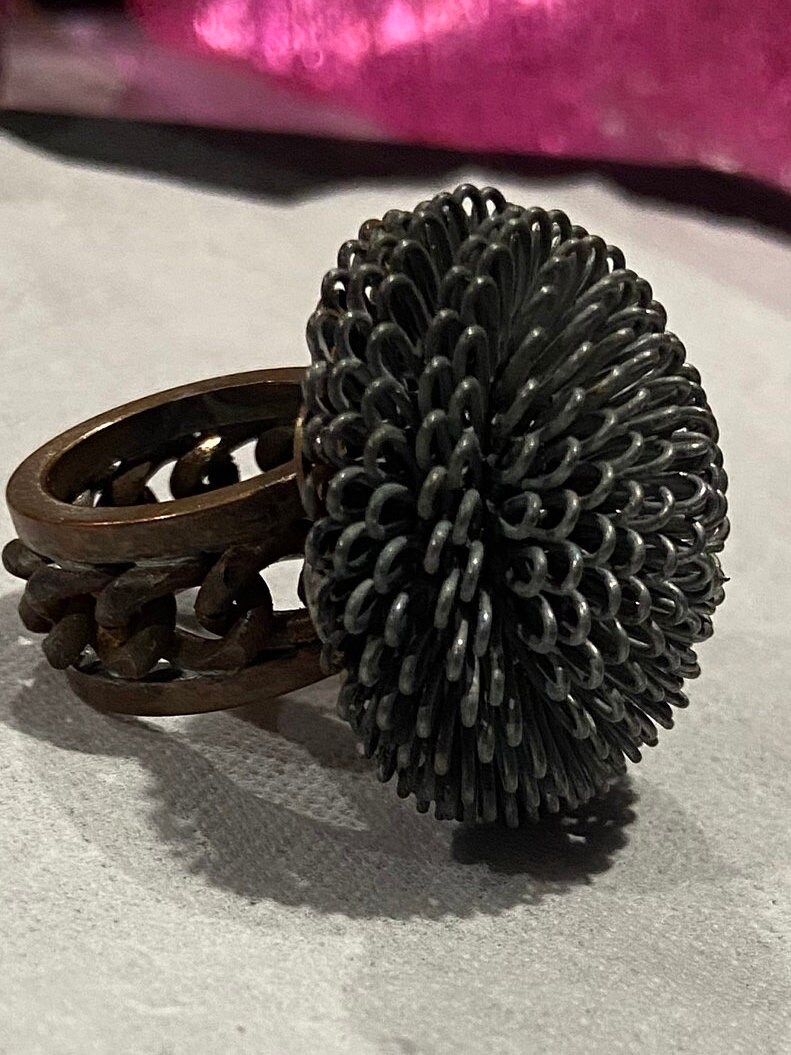Vintage Miriam Haskell Bronze Tone Metal Top Rings Chunky Ring - Etsy