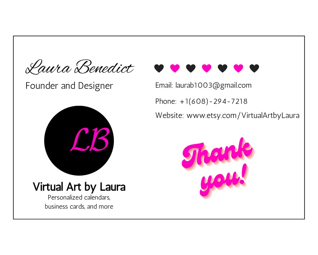 Personalized Business Card Design Download - Etsy