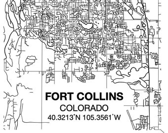 Fort Collins Map Digital - Etsy