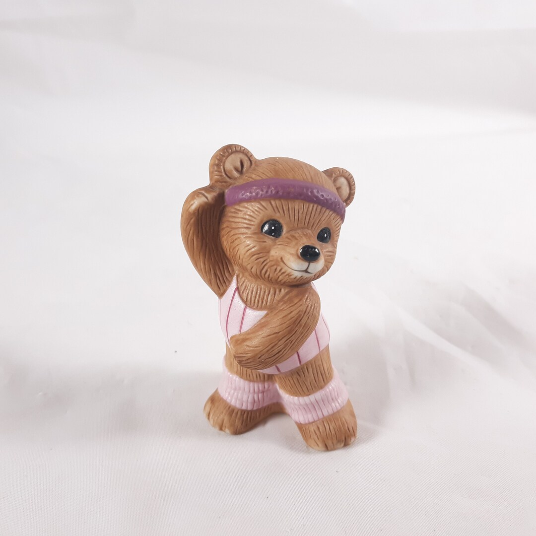 Homco 1448 Exercise Yoga Bear Figurine - Etsy