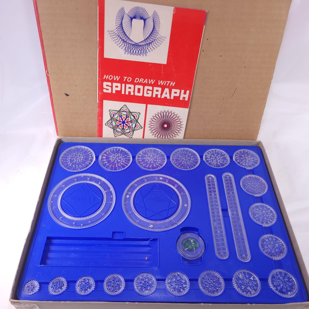 Vintage Kenner Spirograph Set Red Box Drawing Set No Pens - Etsy