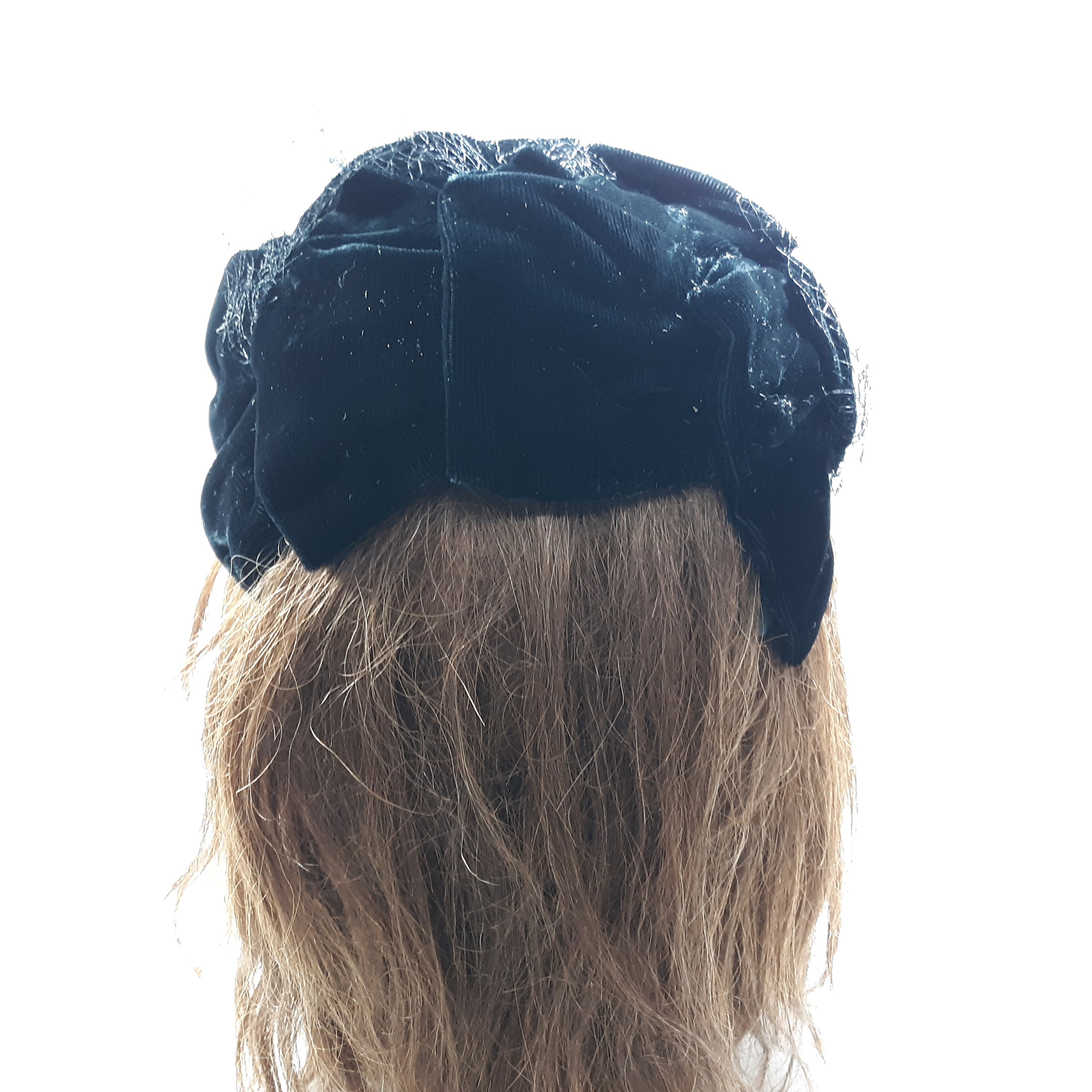 Vintage Black Velvet Hat With Netting Union Made - Etsy