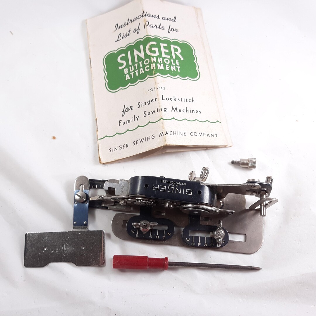 Vintage SINGER Lock Stitch Sewing Machine Buttonhole Attachment 121795 ...
