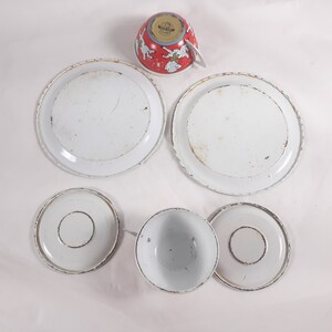 Vintage 1950s Ohio Art Tin Litho Tea Cups Plates Mary Had A Little Lamb ...