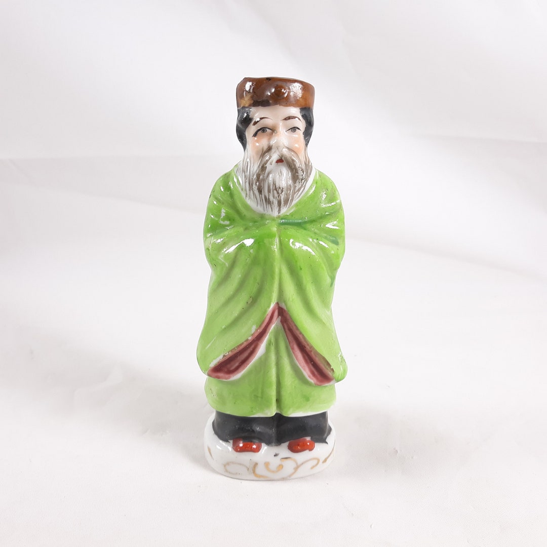 Japan Asian Man Green Jacket Ceramic Figurine Vintage - Etsy