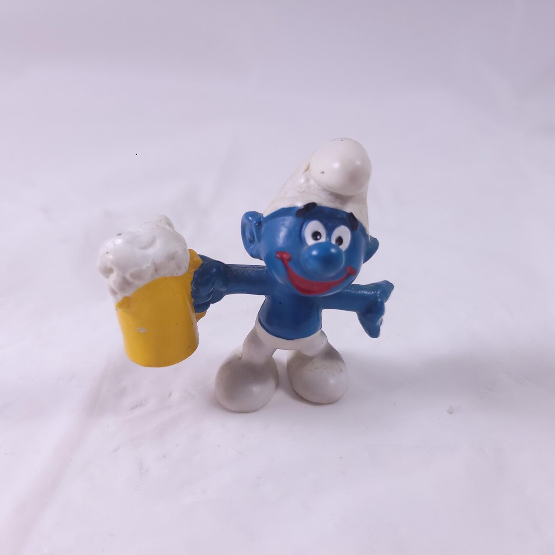 Smurfs Beer Smurf Vintage Plastic Figure Peyo Schleich 1975 - Etsy