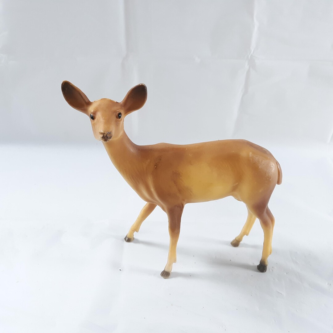 Vintage Hard Plastic Deer Doe Figure Made in Hong Kong - Etsy
