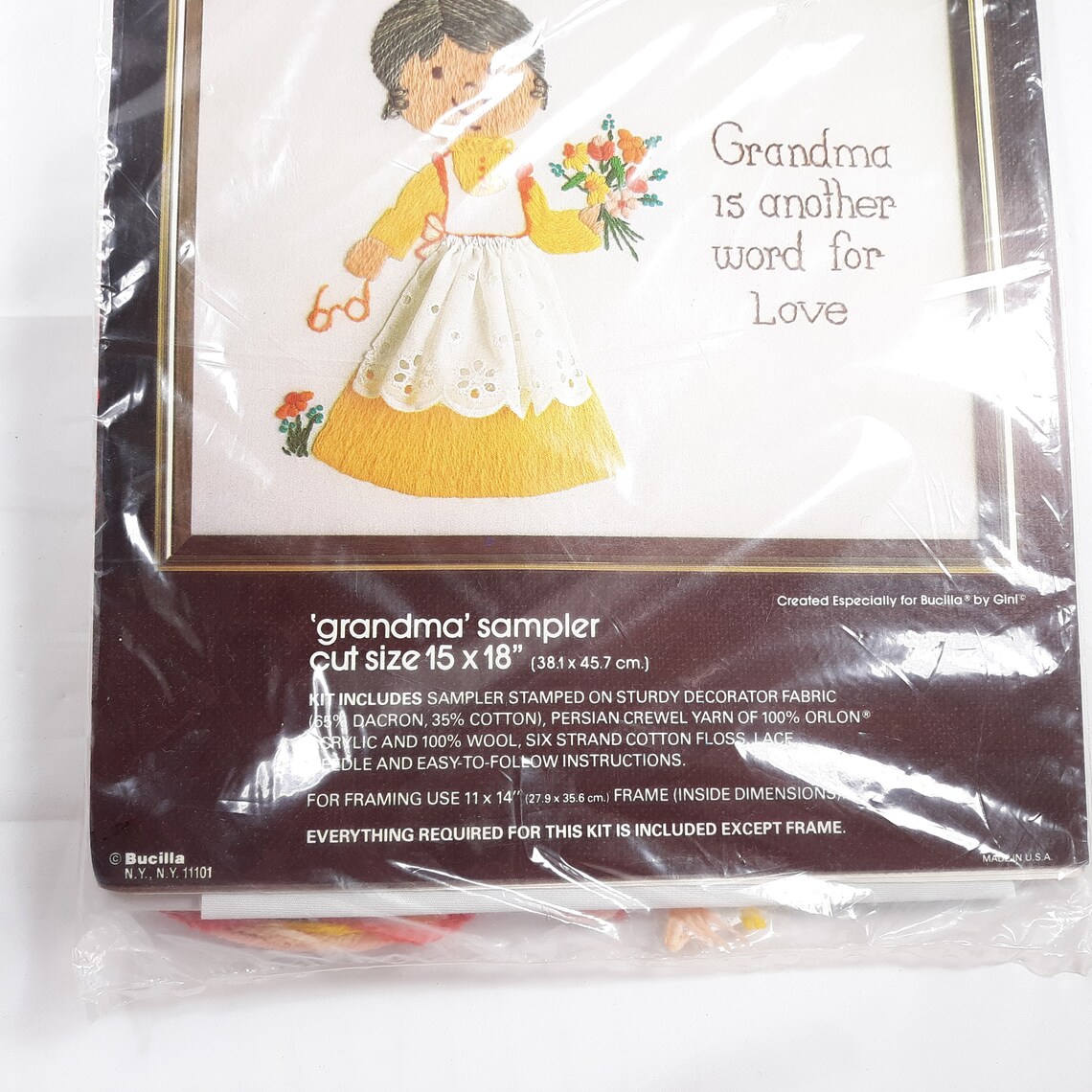 Bucilla Needlecraft Grandma Sampler Kit 15" X 18" Cut Size - Etsy