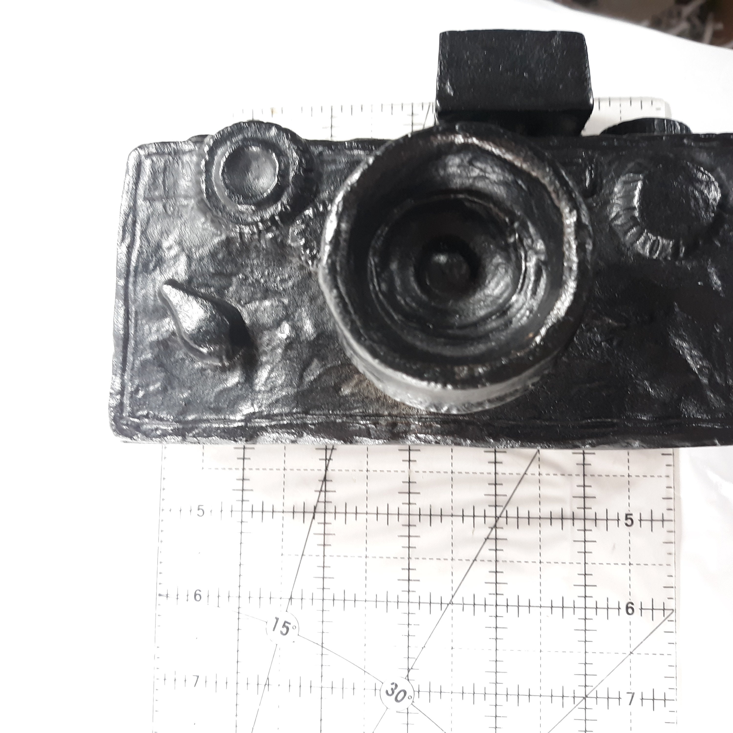 Vintage Painted Metal Camera Sculpture Figurine Pop Art Photography ...