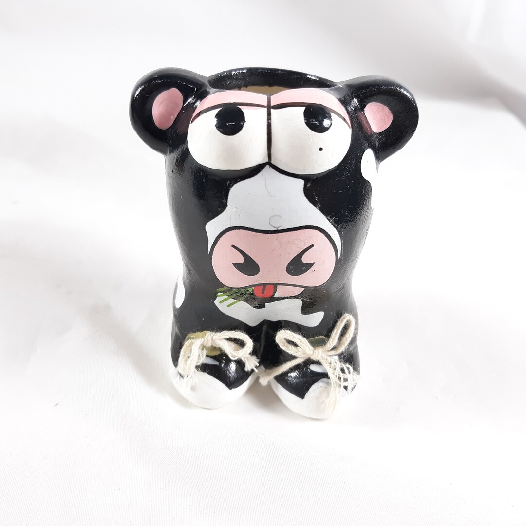 Small Cow Planter Toothpick Holder Funny Vintage Ceramic Figurine - Etsy