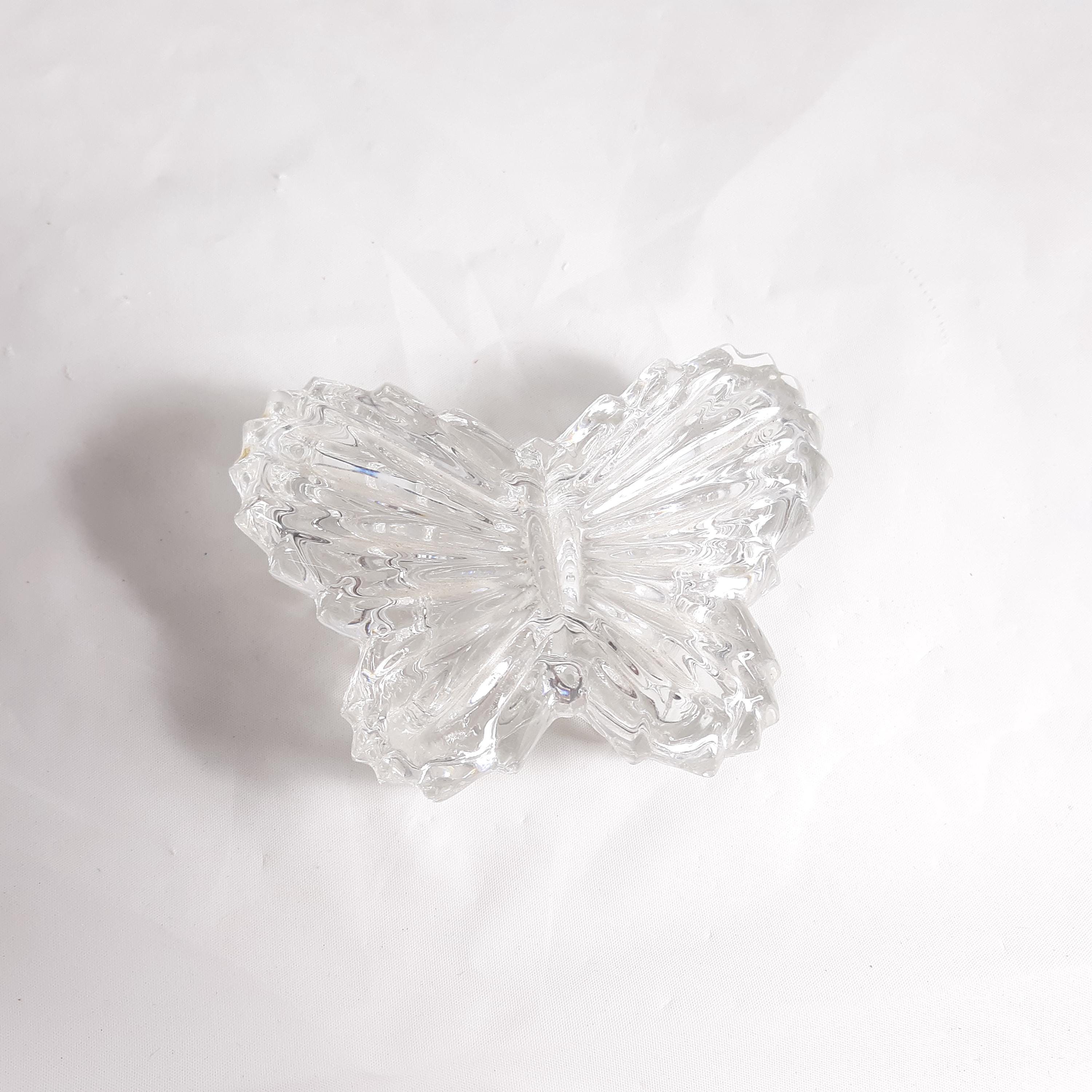 Vintage Clear Glass Butterfly Shape Lidded Trinket Box - Etsy