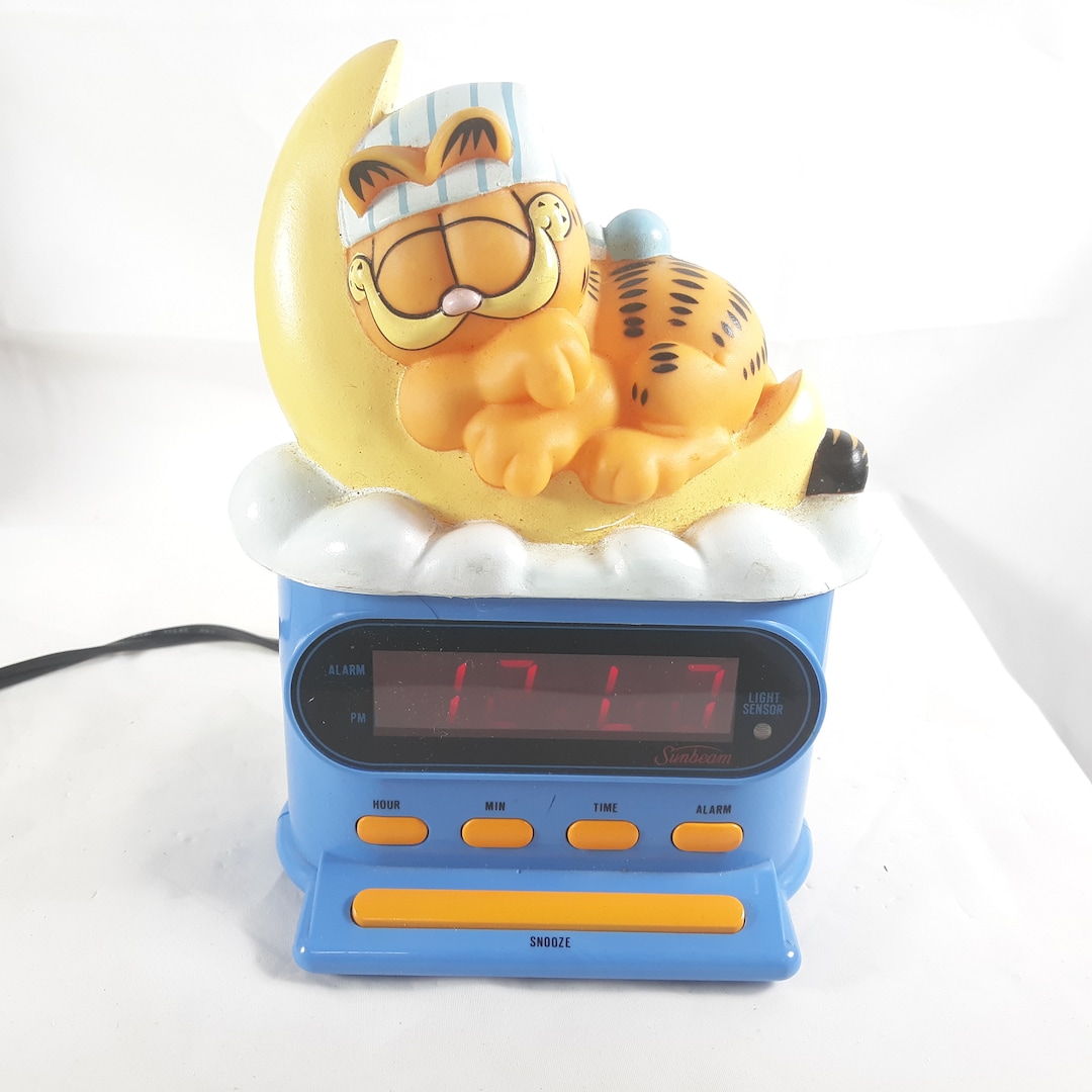 Garfield Head Clock 1981 Digital Vintage Sunbeam Cat Alarm Clock ...