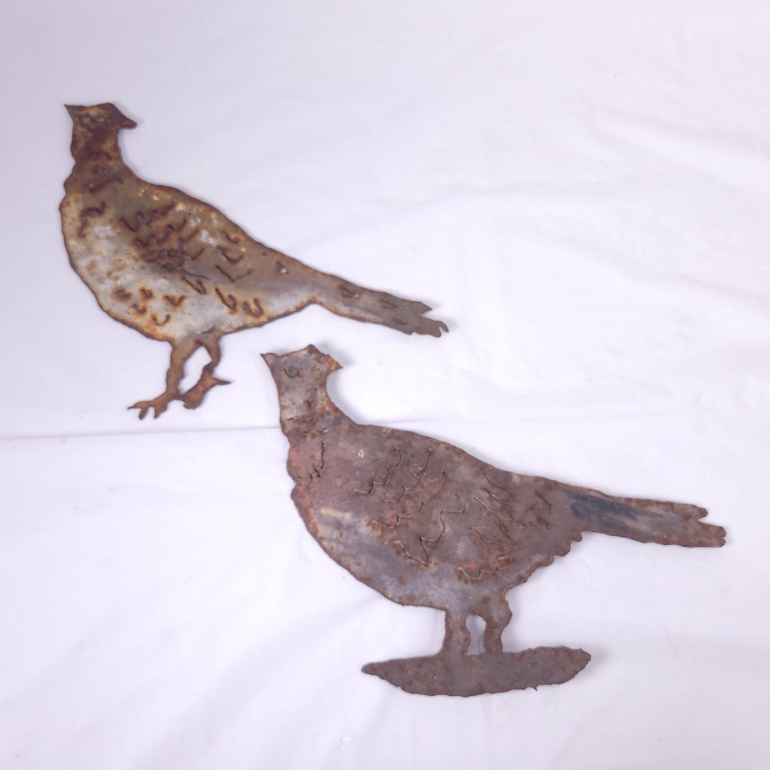 Metal Pheasant Game Bird Rustic Metal Cut Out Silhouettes Decor Vintage ...