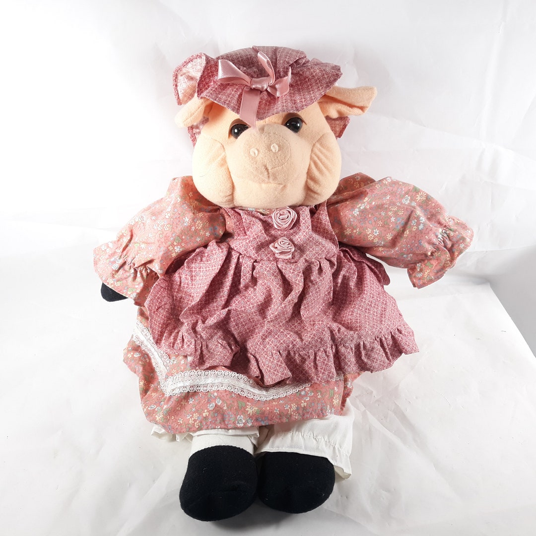 Vintage Pig Hog Doll in Pink Dress Country Farm Decor - Etsy