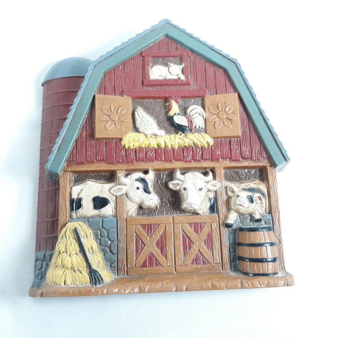 Barn and Farm Animals Plastic Wall Hanging Vintage - Etsy