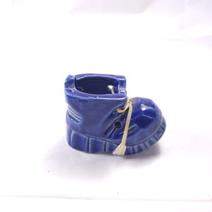 Vintage MCM Ceramic Blue Shoe Boot Mini Ashtray - Etsy