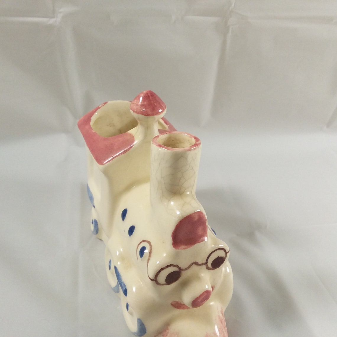 Vintage Ceramic Train Engine Planter Hand Painted Anthropomorphic ...