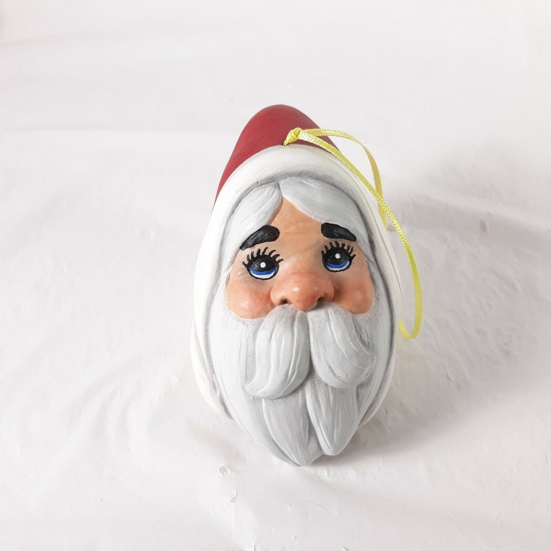 Hippie Santa Head Red Hat Ornament Christmas Holiday Decor - Etsy