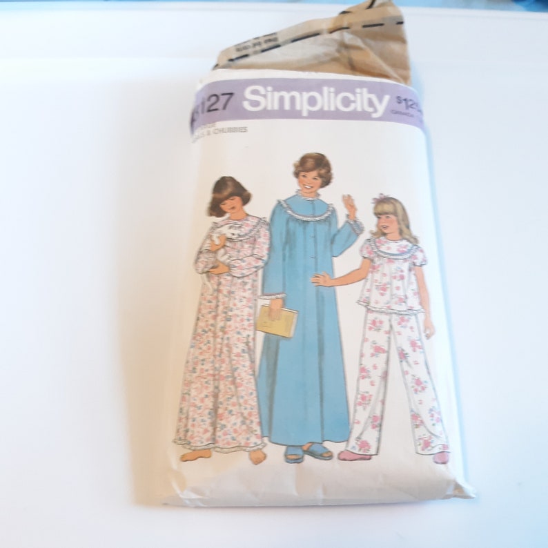 Simplicity 8127 Girls Nightgown Pajamas Robe Size X-large Pattern Cut ...