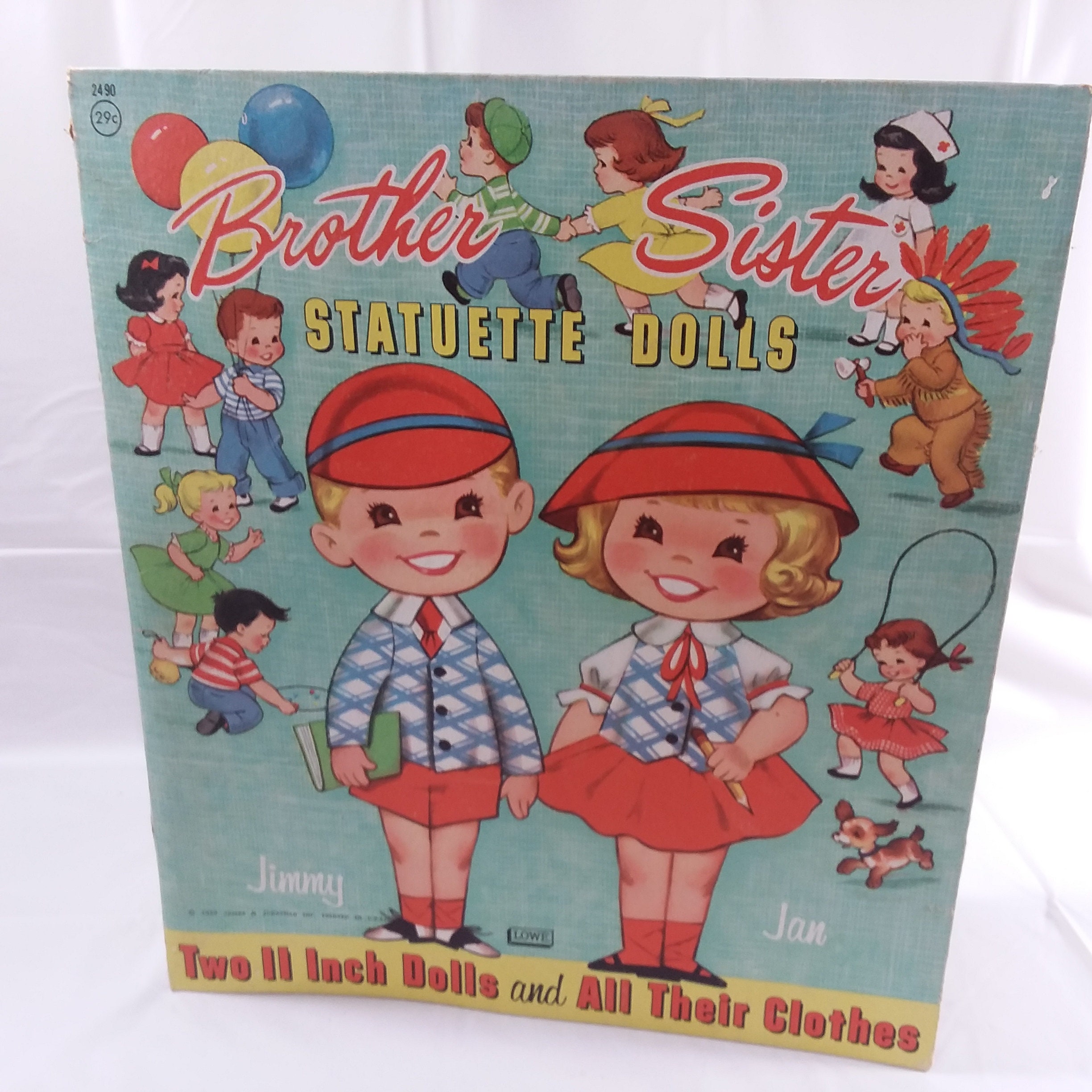 Brother Sister Statuette Dolls Folder ONLY Display Decor - Etsy