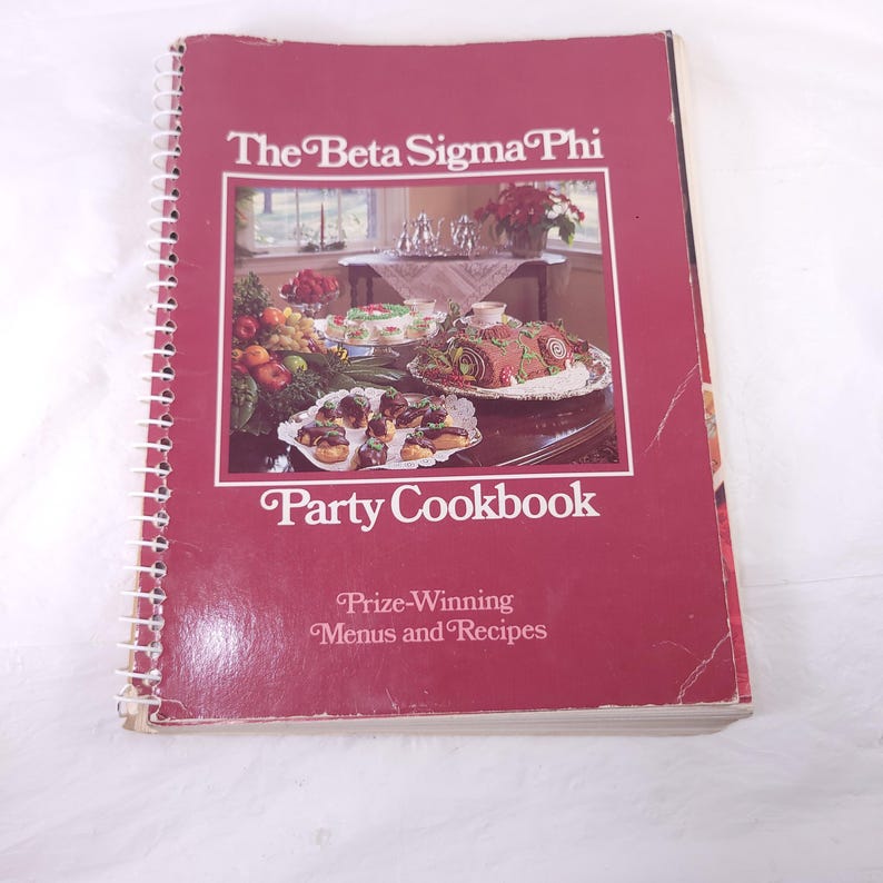 Beta Sigma Phi Party Cook Book Recipes Spiral Softcover Vintage - Etsy