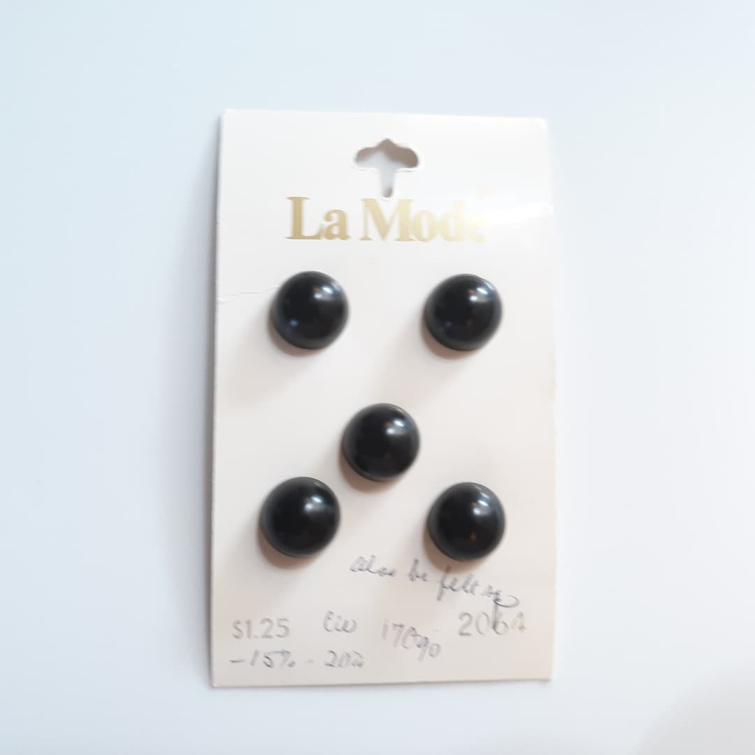 Vintage Black Round Buttons La Mode 7/16 Inch - Etsy